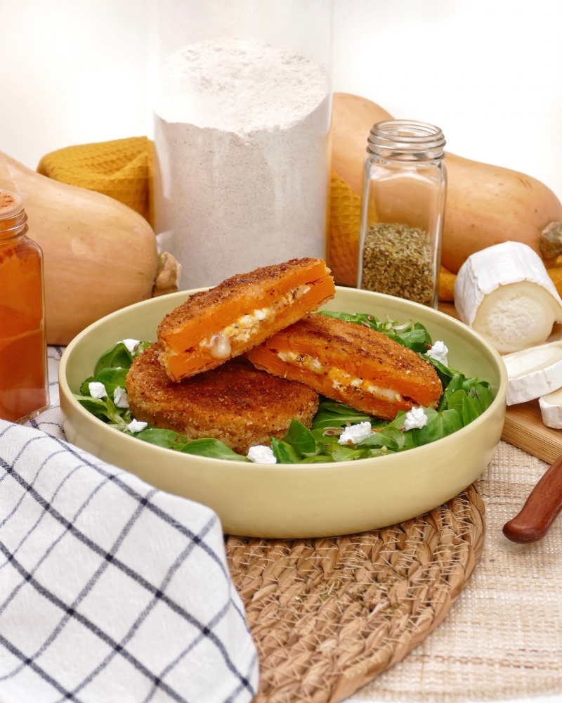 Panés de butternut, chèvre et miel - acolorkitchen