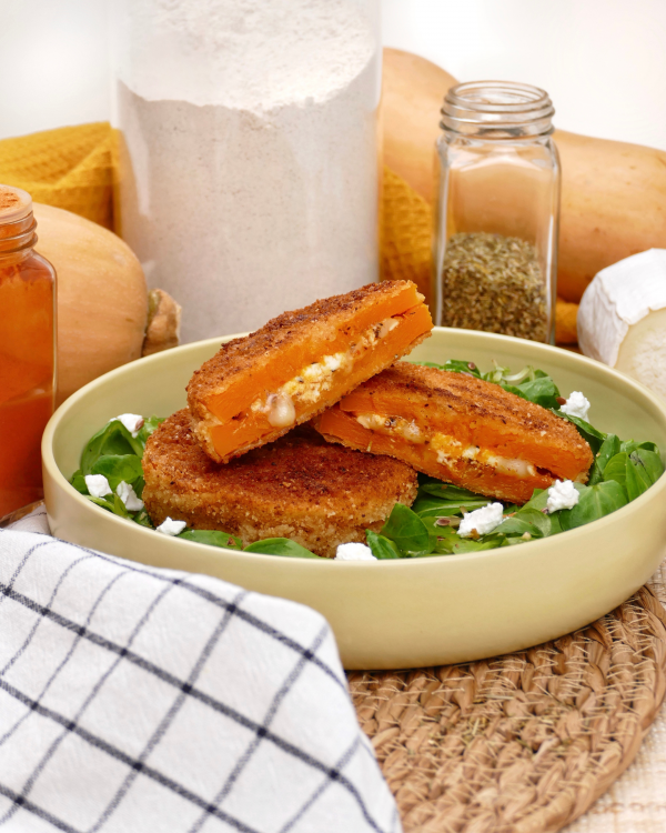 Panés de butternut, chèvre et miel - acolorkitchen